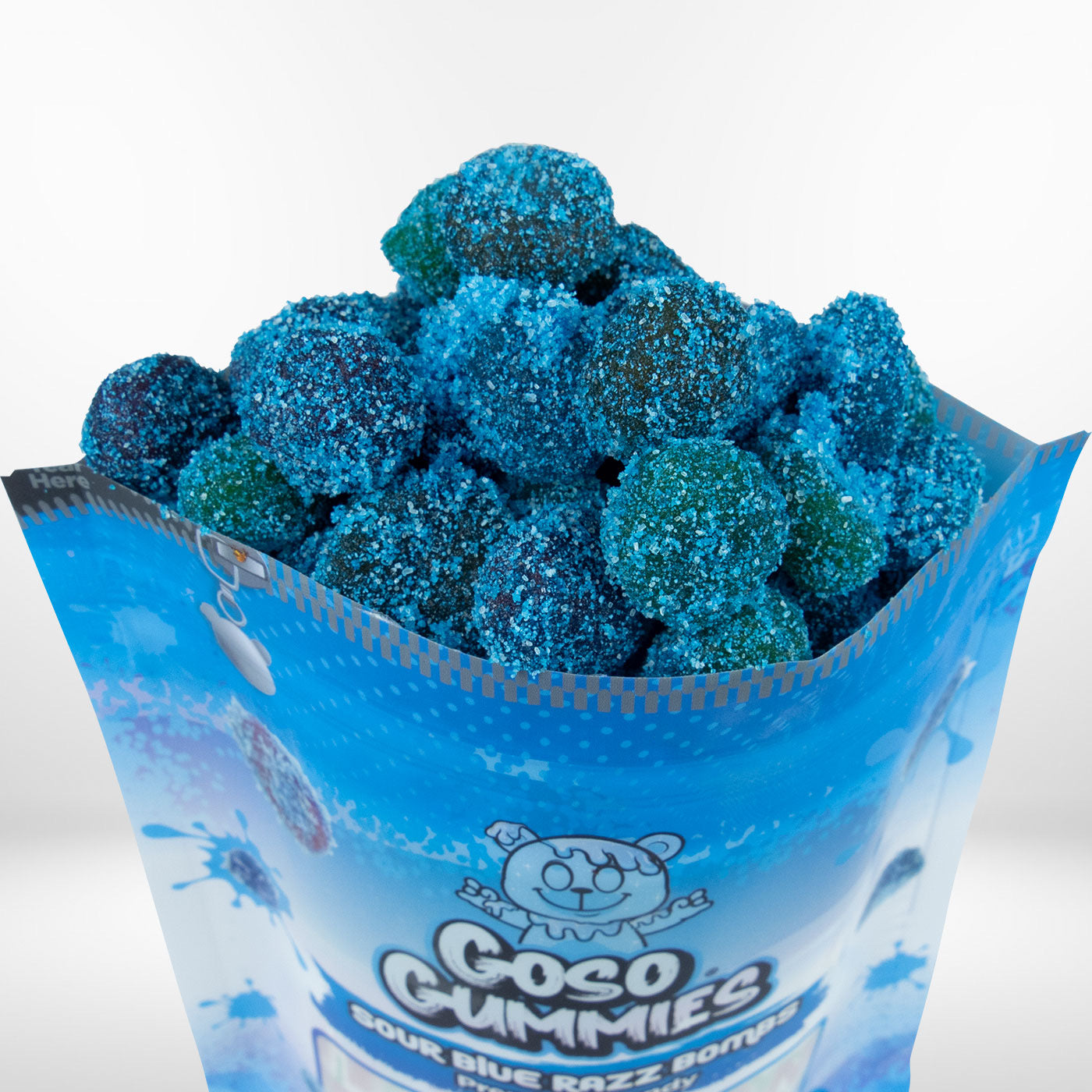 Goso Gummies Sour Blue Razz Viral Gusher Bombs 6oz Candy - Fruit Snack