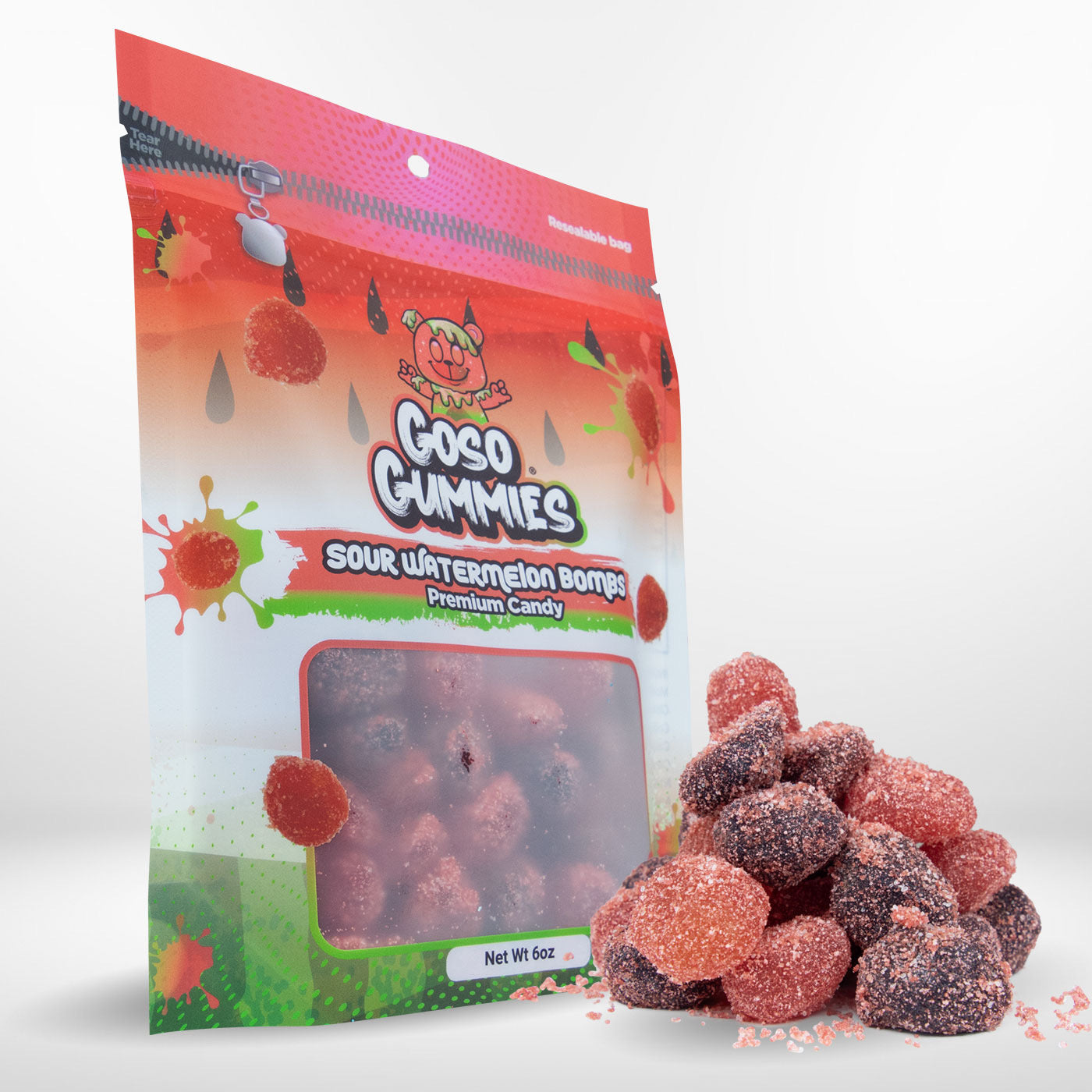 Goso Gummies Sour Watermelon Viral Gusher Bombs - 6oz Bag - Ultimate S