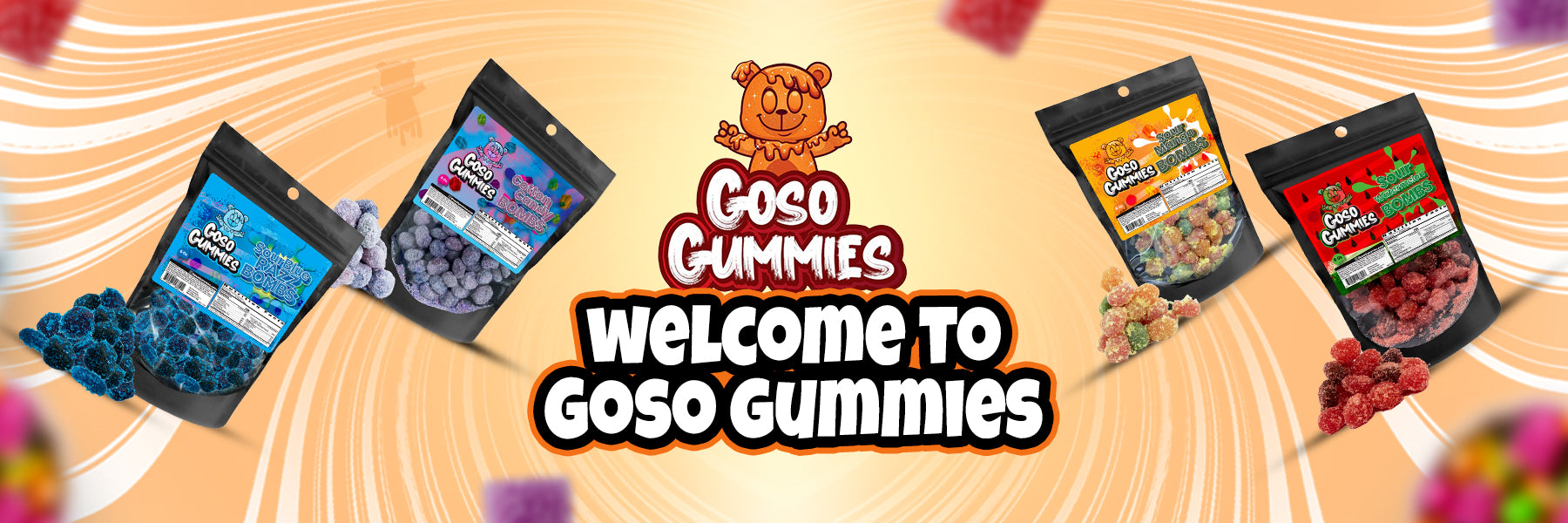 Goso Gummies - Sour Candy, Candy Store, Blue Razz Gushers